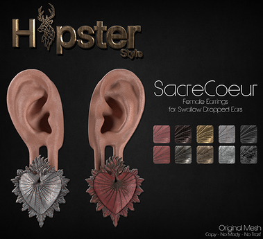 Second Life Marketplace - [Hipster Style] SACRECOEUR FEMALE Earrings ...